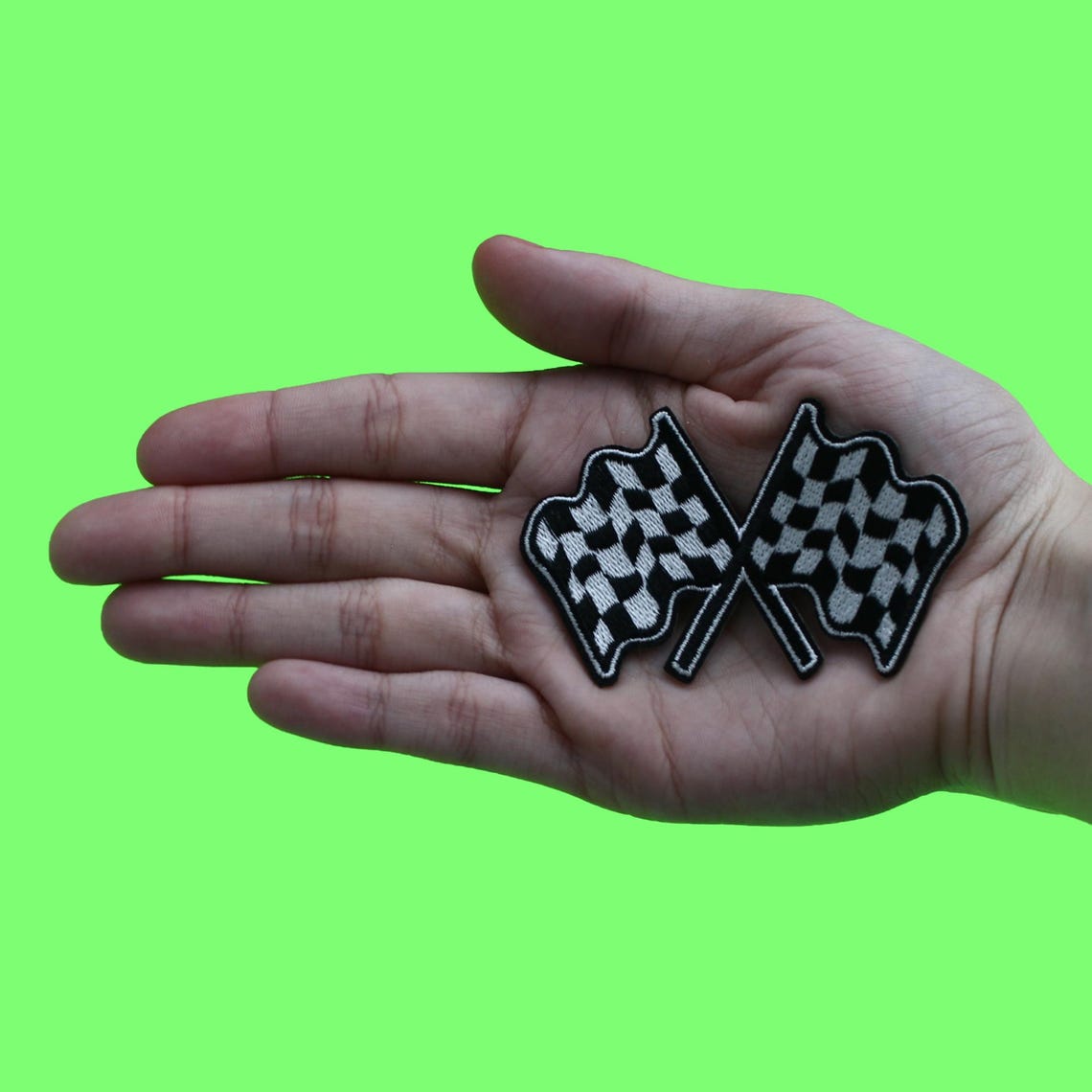 Checkered Flag Rally Patch Racing Car Marathon Embroidered Iron on AD7 ...