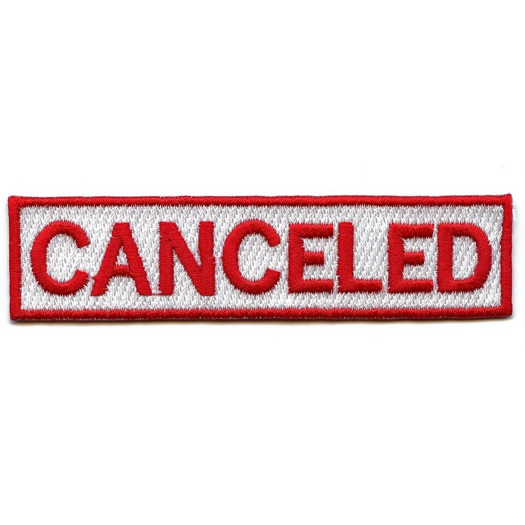 Canceled Red and White Box Patch Logo Embroidered Iron on Bf6 - Etsy