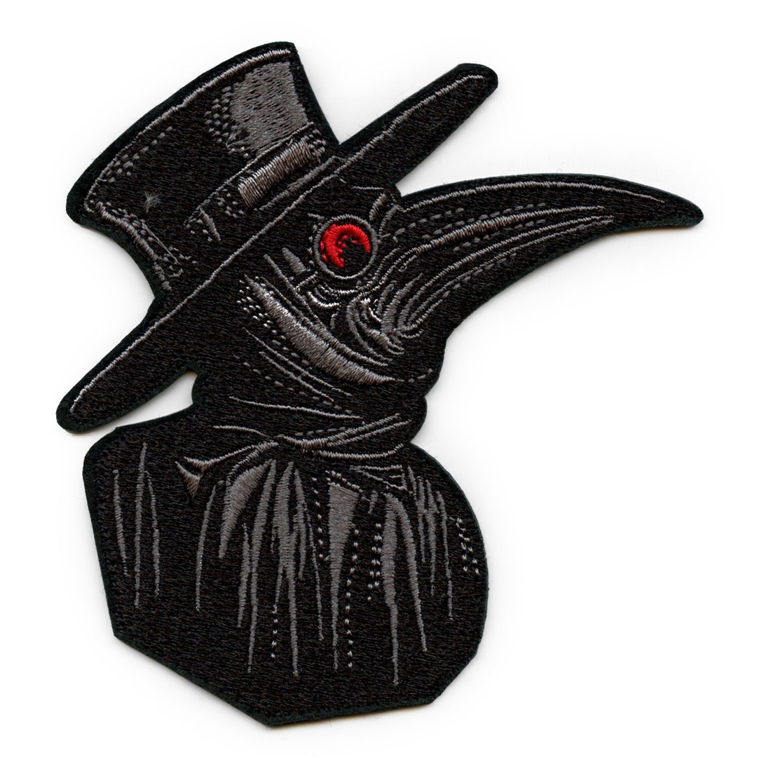 Red Eye Plague Doctor Patch Renaissance Pandemic Embroidered Iron on ...