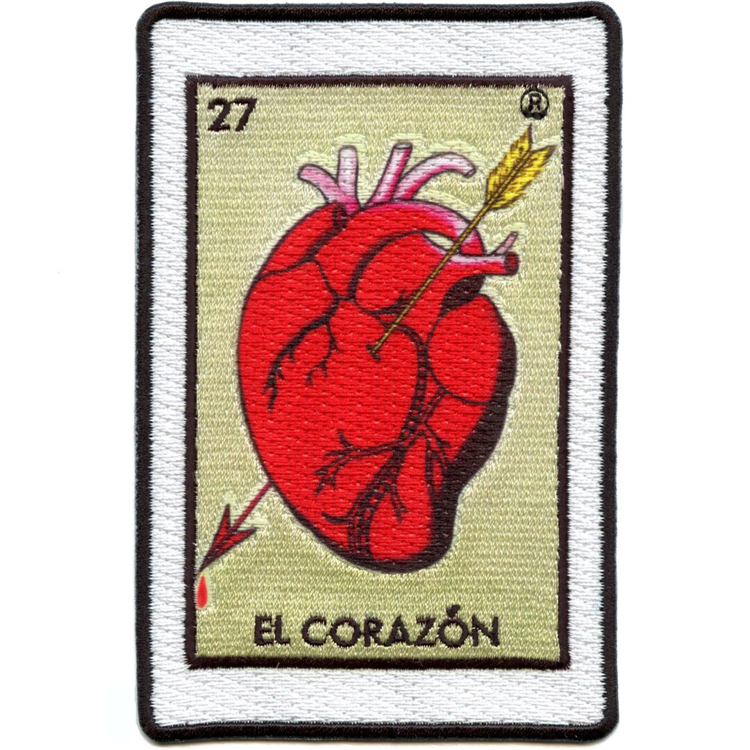 El Corazon 27 Patch Mexican Loteria Card Sublimated Embroidery Iron on ...