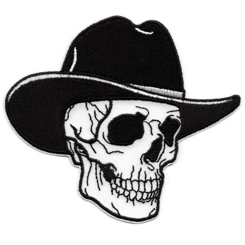 Skeleton Cowboy Skull Patch Western Bones Rodeo Embroidered - Etsy