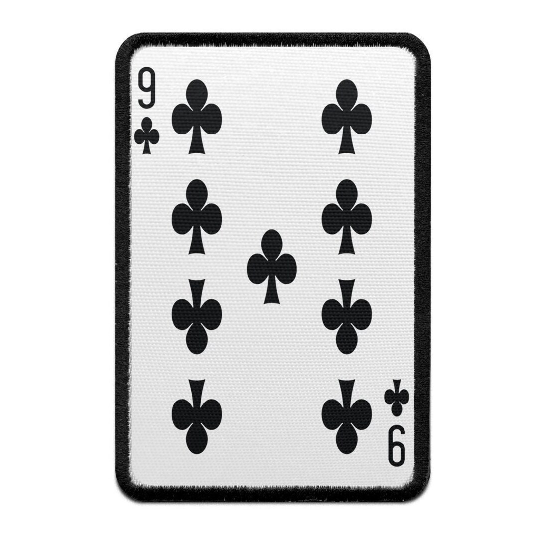 Nine of Clubs Playing Card Foto Patch Gamble Embroidered Iron on Aa5 - Etsy
