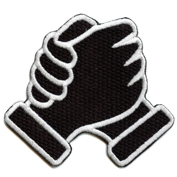 Homie Hands Handshake Patch Black Emoji Embroidered Iron on - Etsy