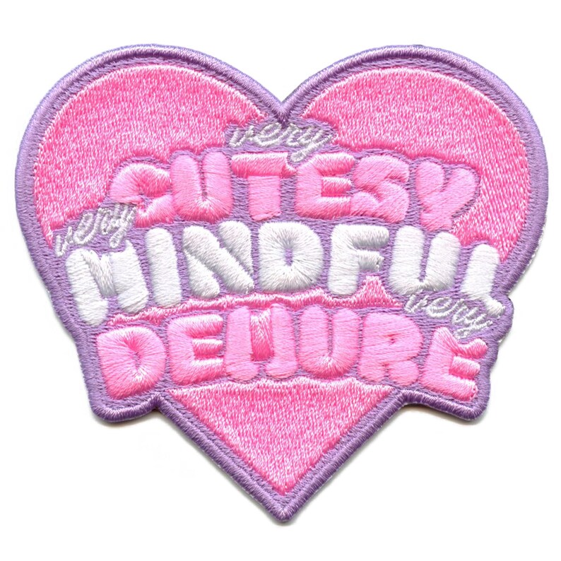 Cutesy Heart Coquette Patch Very Mindful Demure Embroidered Iron on AC1 ...