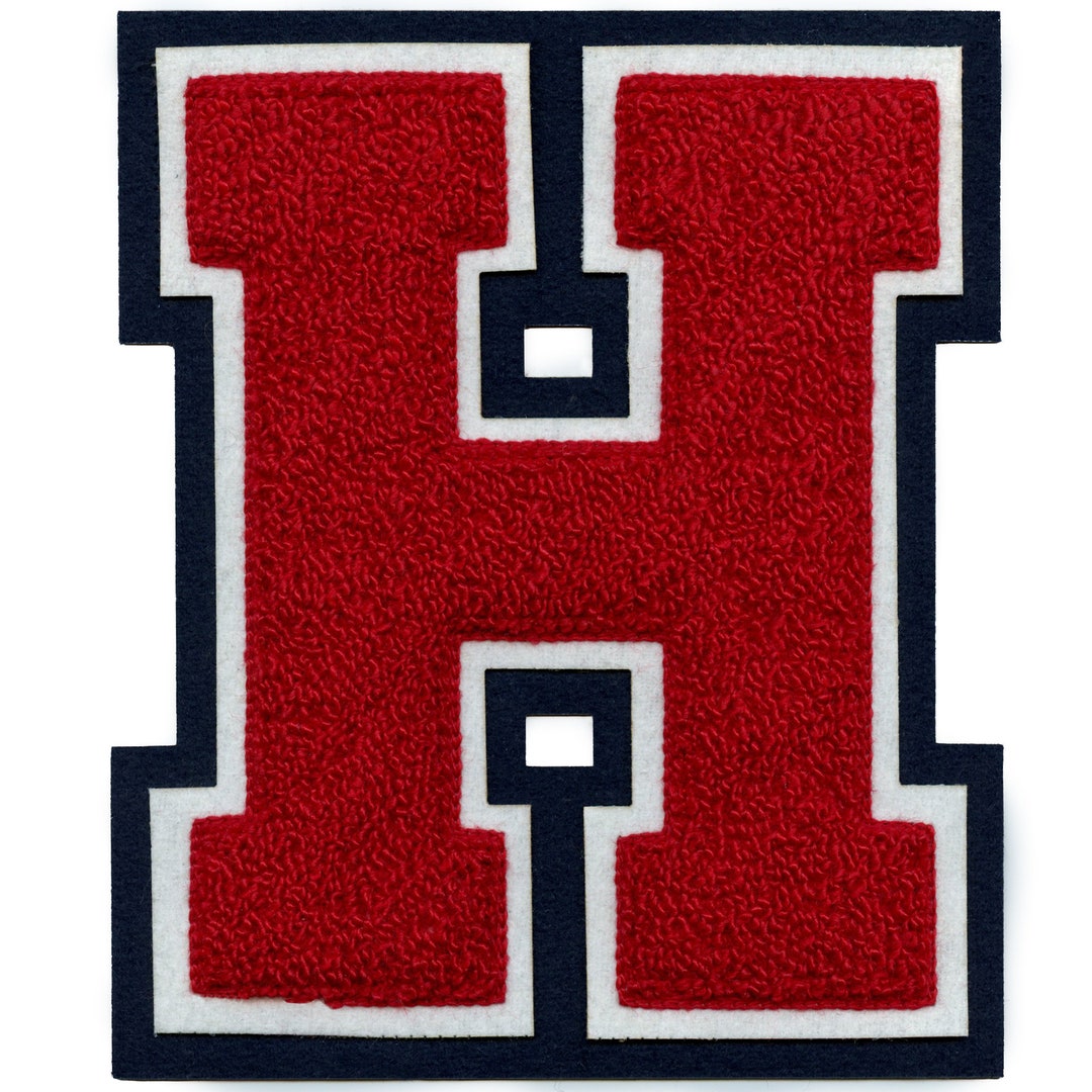 Texas Block Letter H Patch Houston Varsity Jacket Chenille Sew on EE6 ...