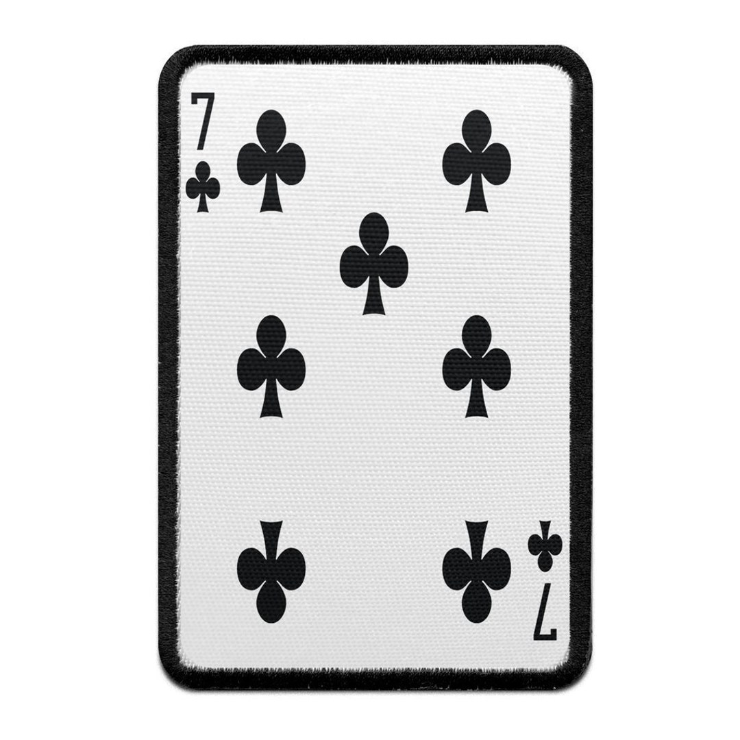 Seven of Clubs Playing Card Foto Patch Gamble Embroidered Iron on Aa5 ...