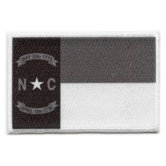 North Carolina Patch State Flag Grayscale Embroidered Iron on - Etsy