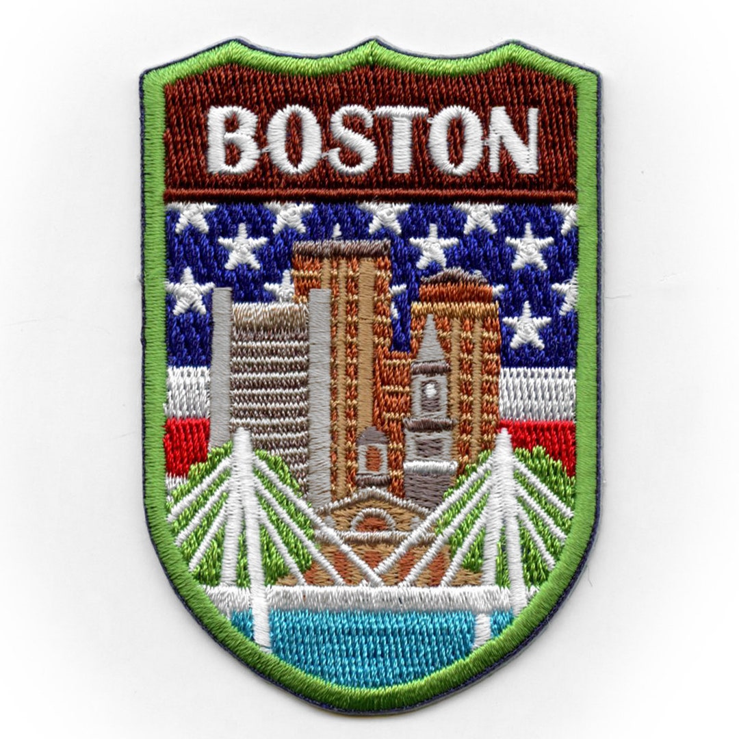 Boston Massachusetts City Tourist Patch World Travel Badge Embroidered ...