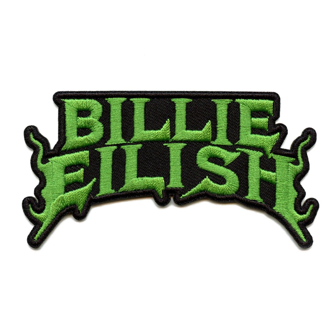 Billie Eilish Green Flames Logo Patch Pop Singer Embroidered Iron on ...