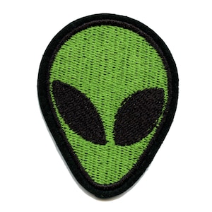 Green Alien Head Patch Ufo Outer Space Embroidered Iron on Small Bc3 - Etsy