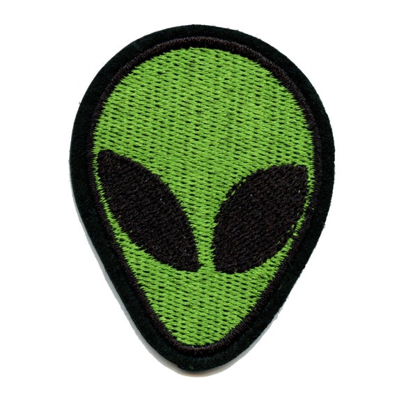 Green Alien Head Patch Ufo Outer Space Embroidered Iron on - Etsy