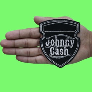 Johnny Cash Musician Patch Metallic Shield Logo Embroidered Iron on CF1 ...