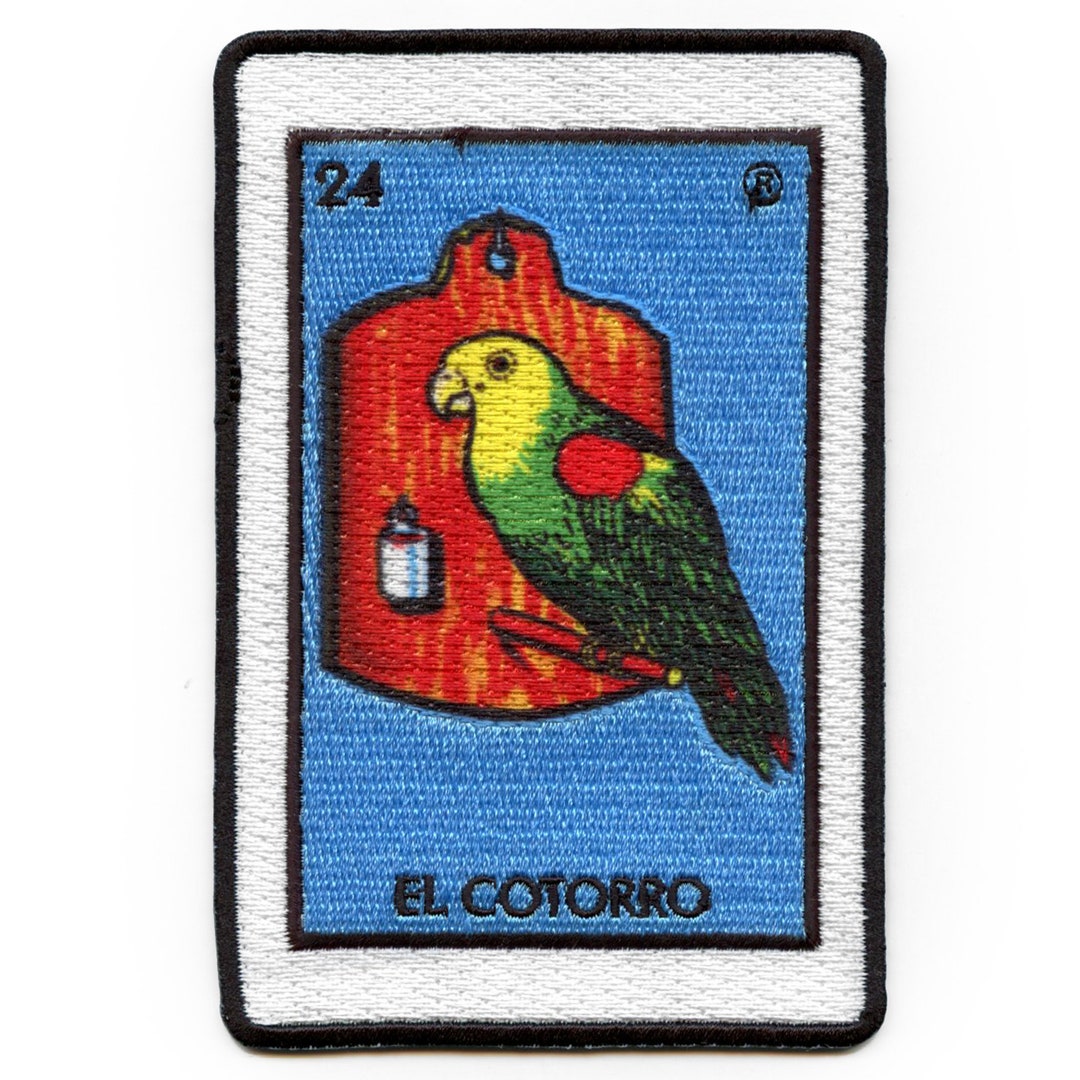 El Cotorro 24 Patch Mexican Loteria Card Sublimated Embroidery Iron on ...