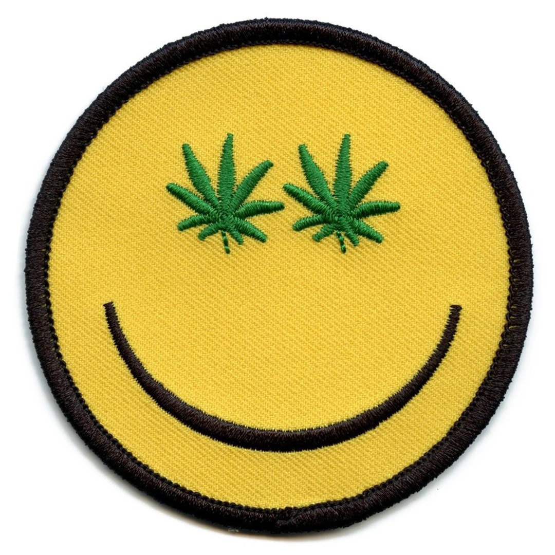 Pot Smiley Patch Weed Emoticon Icon Embroidered Iron on Ec5 - Etsy