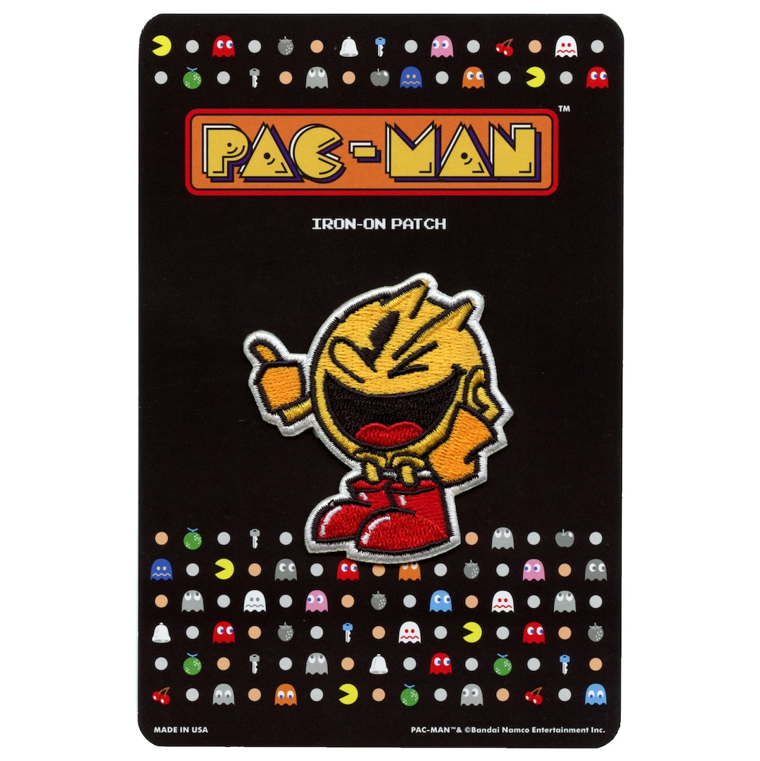 PAC-MAN Classic Illustration Thumbs up Patch Arcade Gaming Embroidered ...