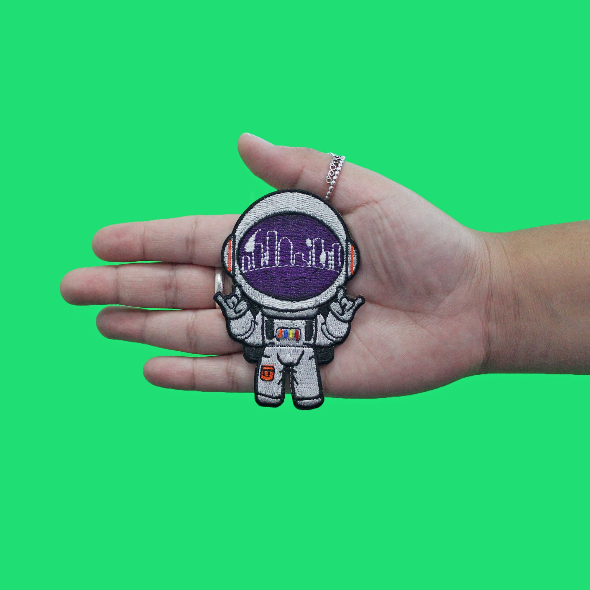 Houston Astronaut Skyline Helmet Patch Purple City View Embroidered ...