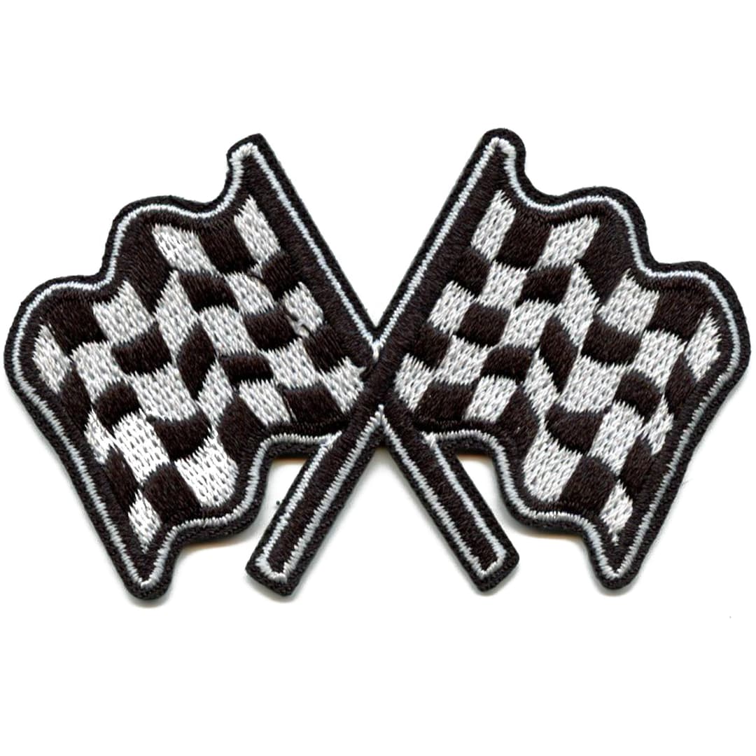 Checkered Flag Rally Patch Racing Car Marathon Embroidered Iron on AD7 ...