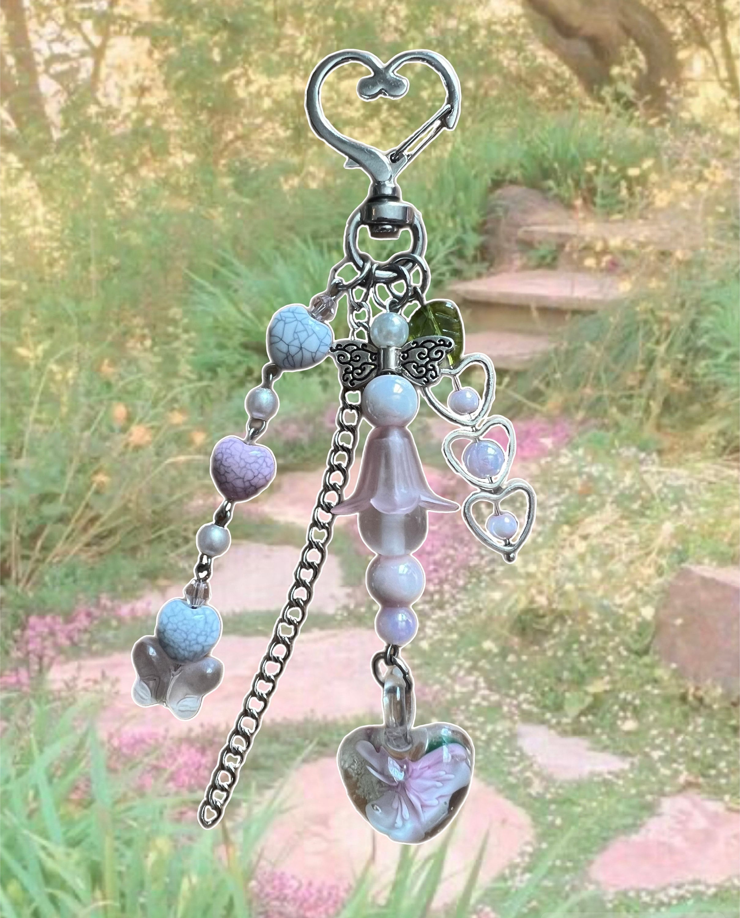 Pretty and Pink Beaded Keychains Handmade Cottagecore Sweet Cute ...