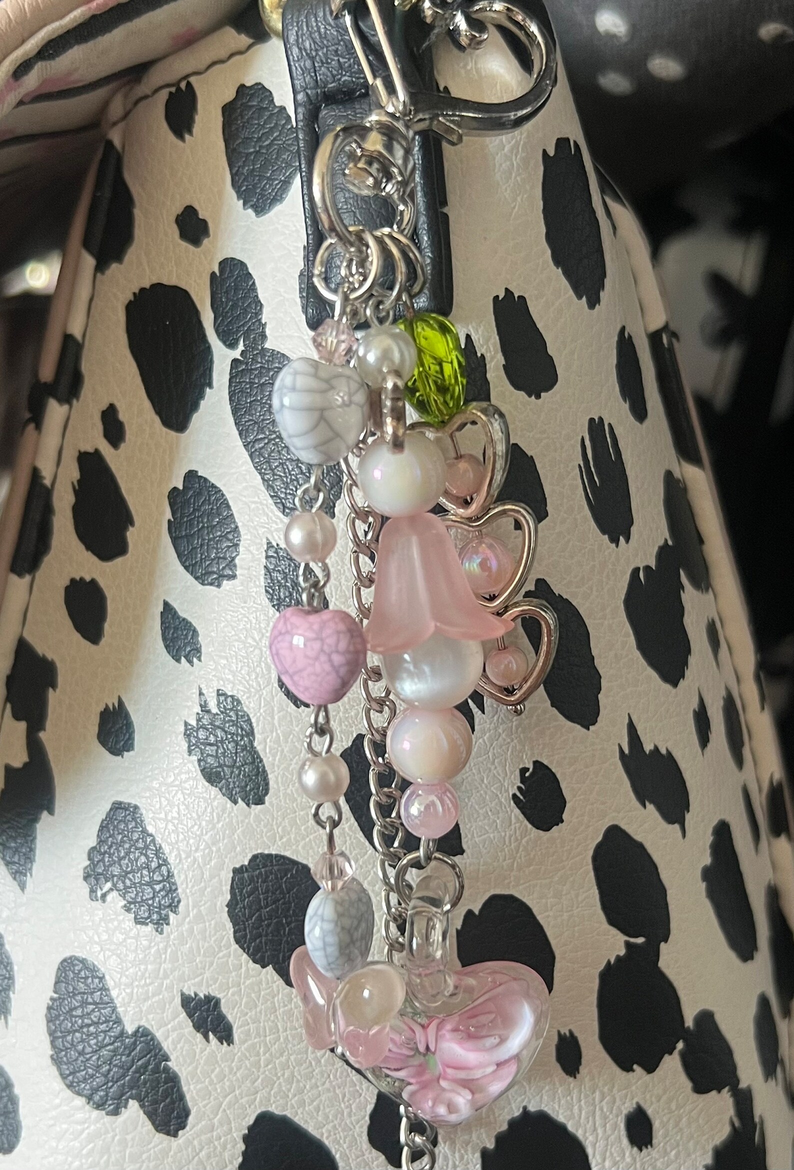 Pretty and Pink Beaded Keychains Handmade Cottagecore Sweet Cute ...