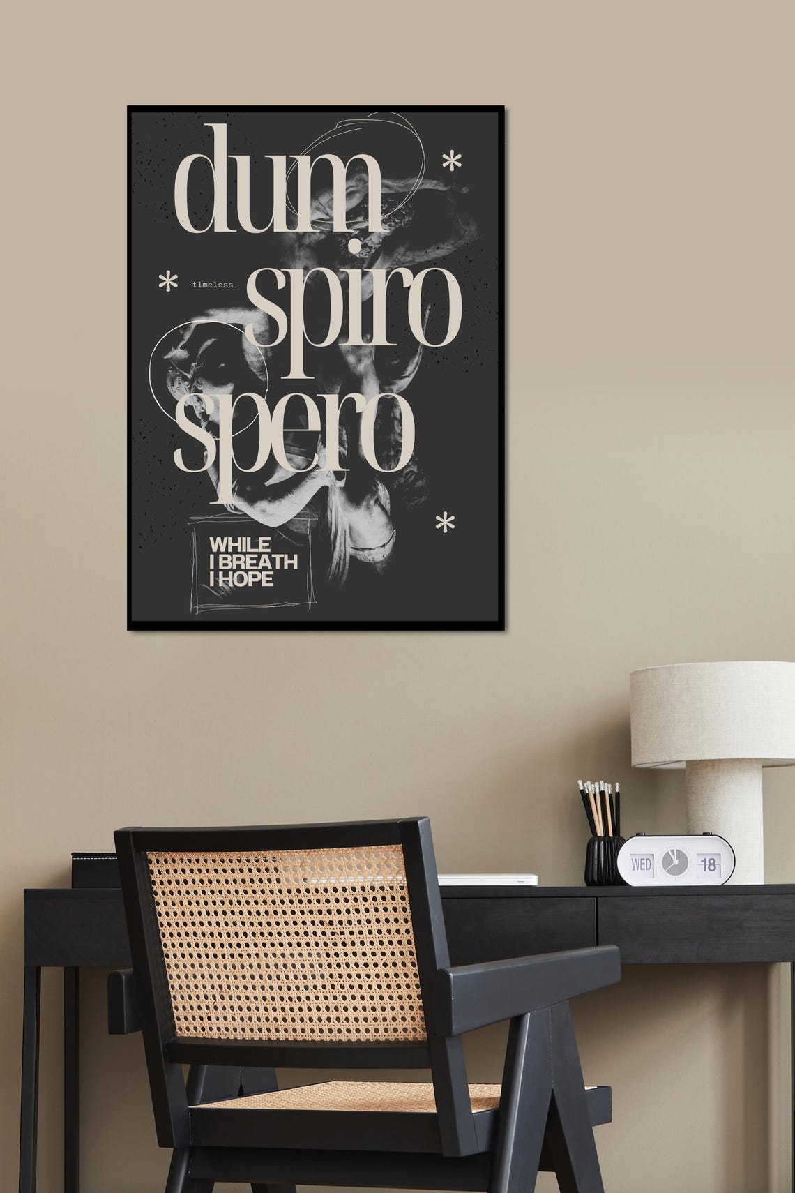 Artistic Latin Quote 'dum Spiro Spero' - 'while I Breathe, I Hope.' Art ...