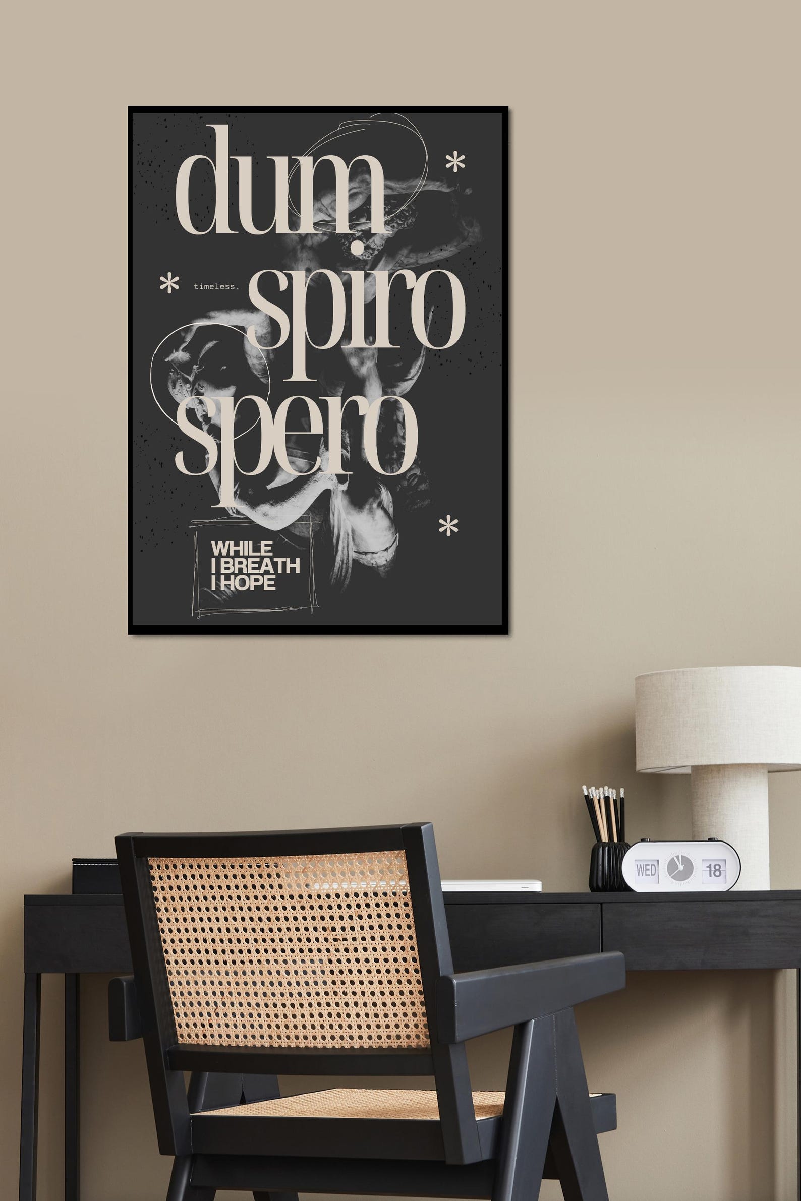Artistic Latin Quote 'dum Spiro Spero' - 'while I Breathe, I Hope.' Art ...