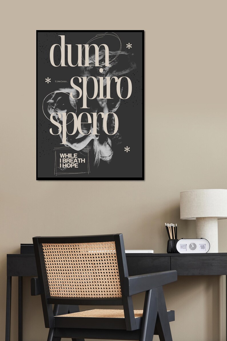 Artistic Latin Quote 'dum Spiro Spero' - 'while I Breathe, I Hope.' Art ...