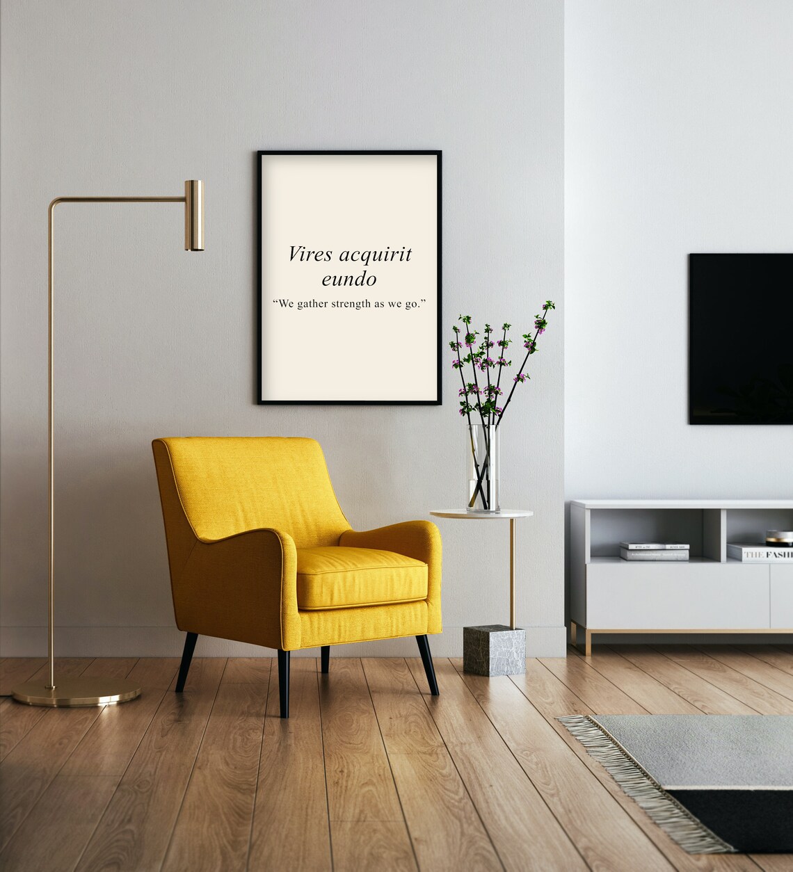 Latin Quote 'vires Acquirit Eundo' - 'we Gather Strength as We Go.' Art Print. Ancient Poster ...