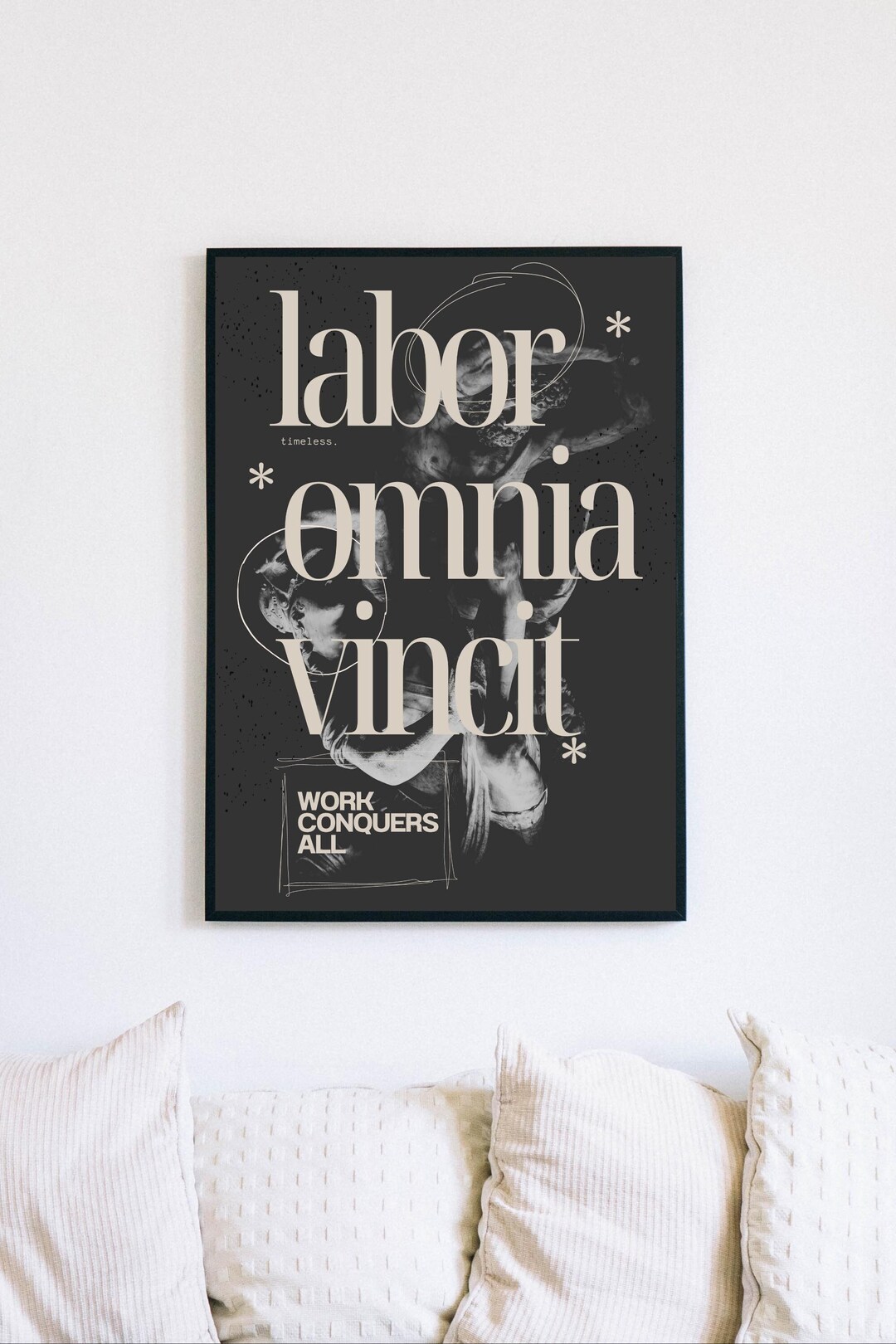 Artistic Latin Quote 'labor Omnia Vincit ' - 'work Conquers All' Art ...