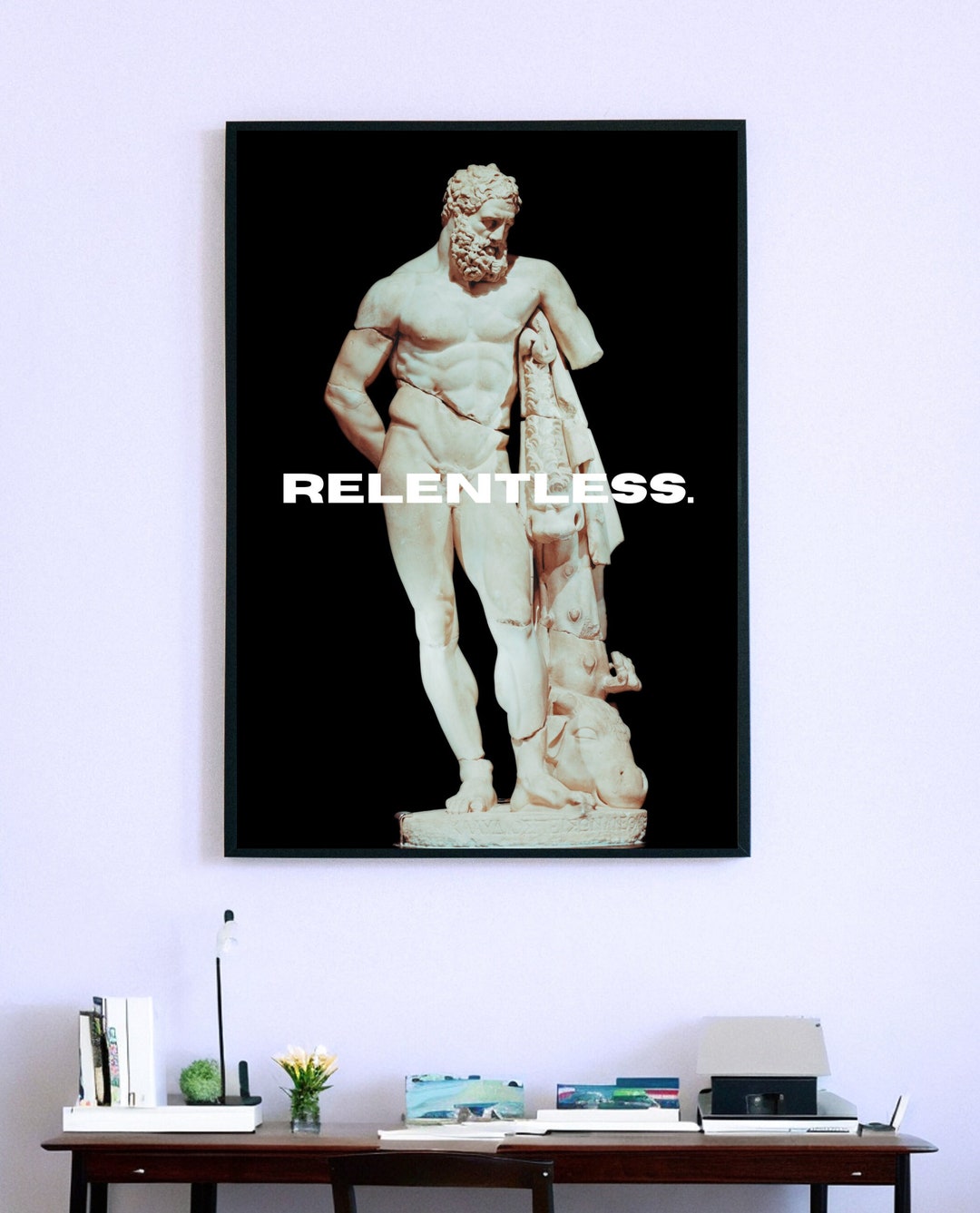 Male Statue 'relentless' - Art Print. Motivational Art. Inspirational ...