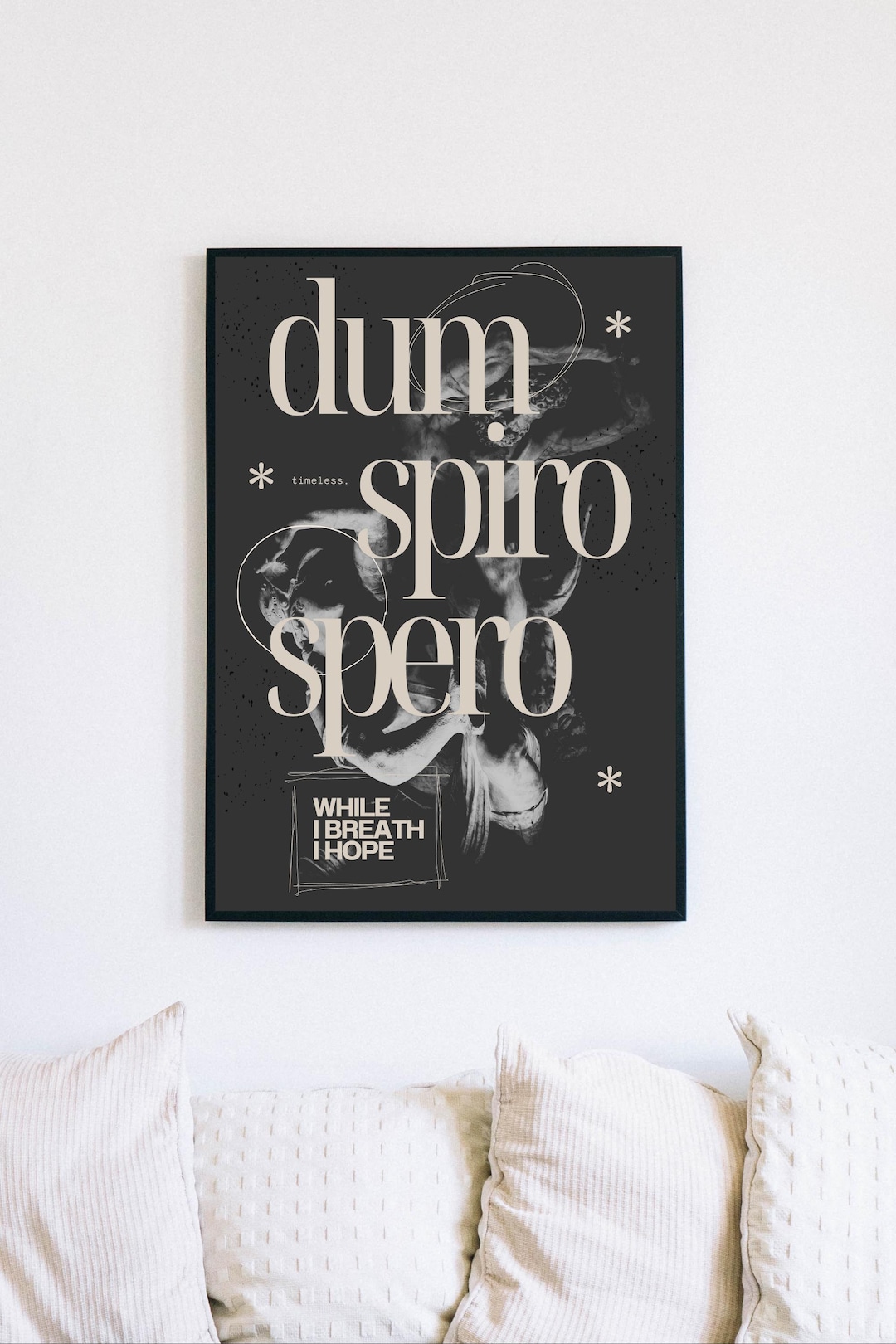 Artistic Latin Quote 'dum Spiro Spero' - 'while I Breathe, I Hope.' Art ...