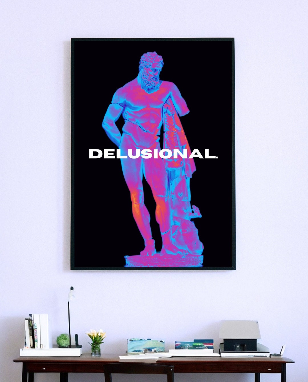 Male Statue 'delusional' Art Print. Motivational Art. Inspirational Art ...