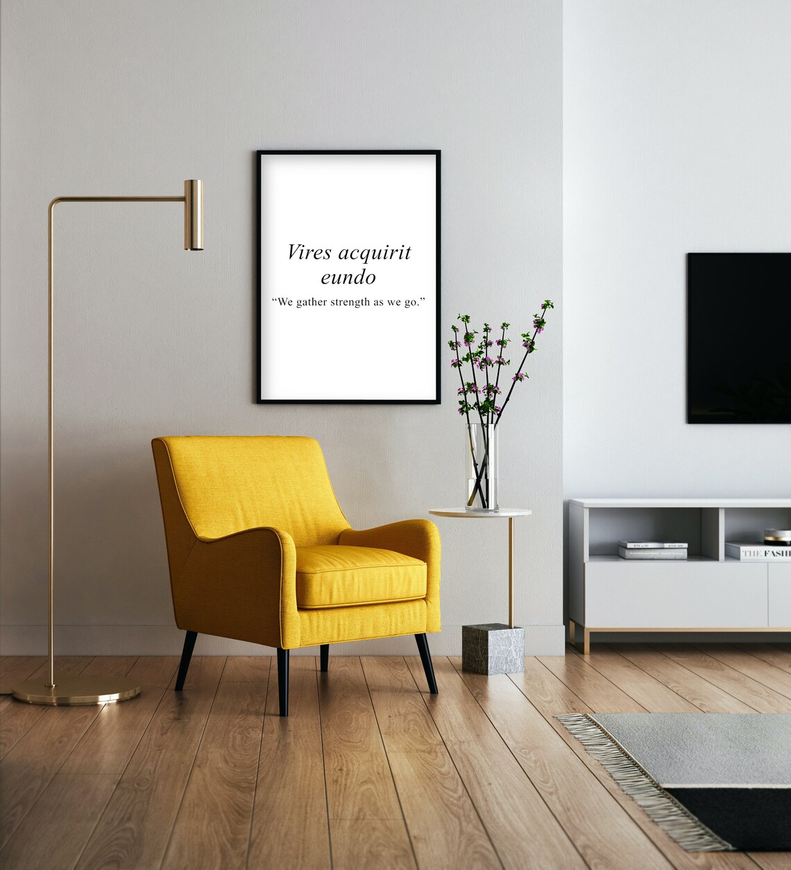 Latin Quote 'vires Acquirit Eundo' - 'we Gather Strength as We Go.' Art Print. Ancient Poster ...