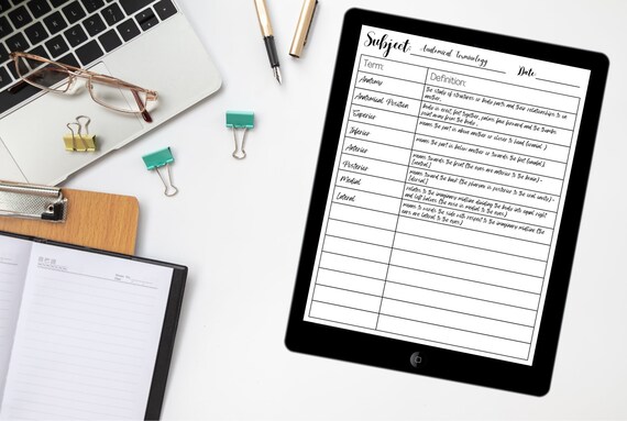 Printable Vocab Sheet Definition Sheet Vocabulary Sheet - Etsy