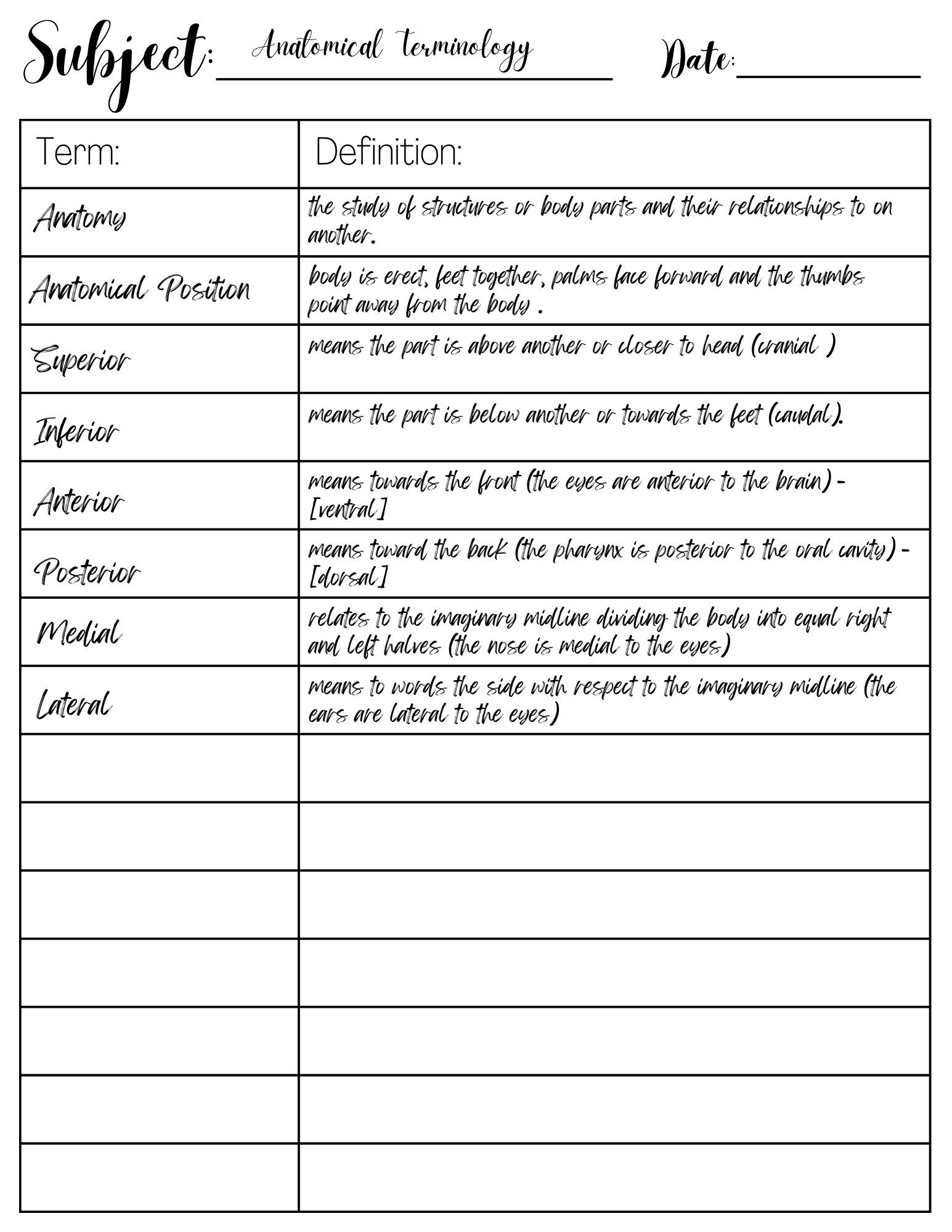 Printable Vocab Sheet, Definition Sheet, Vocabulary Sheet, Study, Study ...