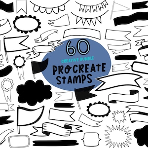 Procreate Stamp Bundle | Flags and Banners | Procreate Brushes ...