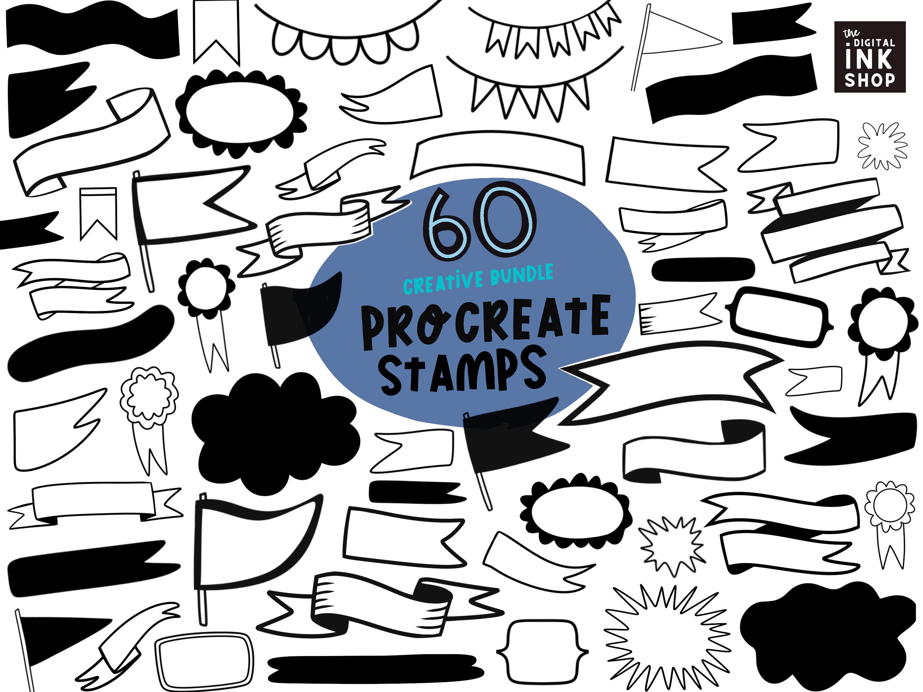 Procreate Stamp Bundle Flags and Banners Procreate Brushes Procreate ...