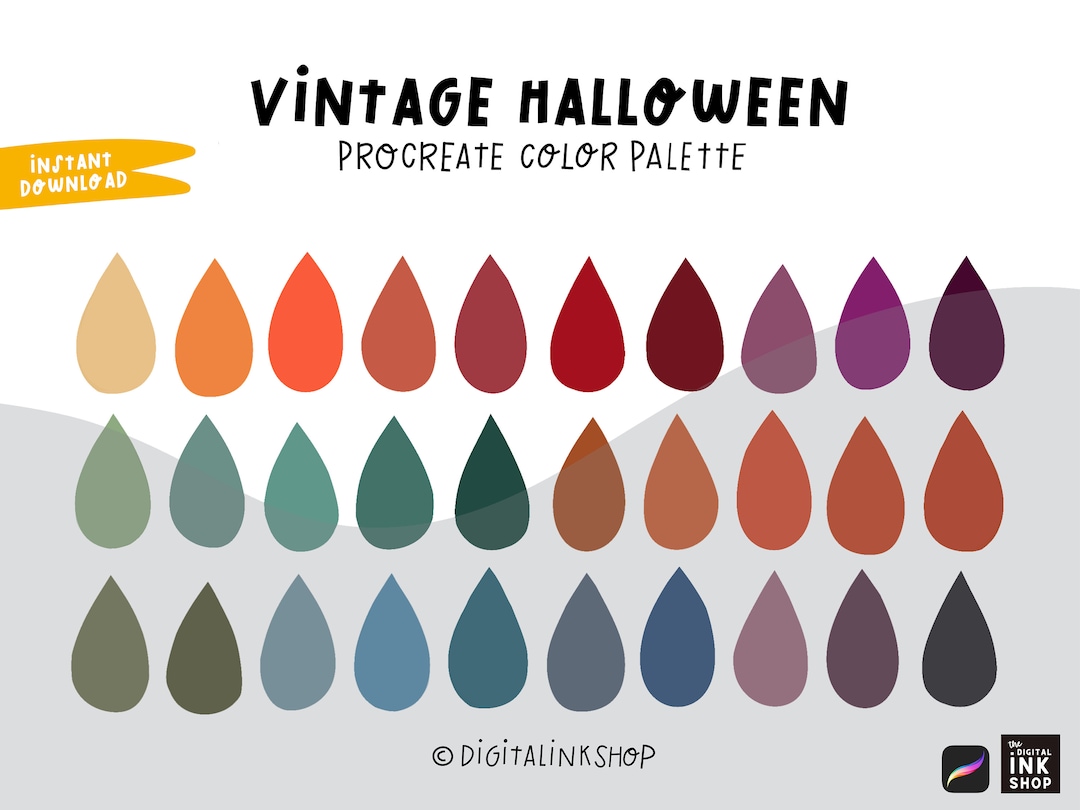 Halloween Color Palette | Fall Procreate Color Palette | Vintage ...