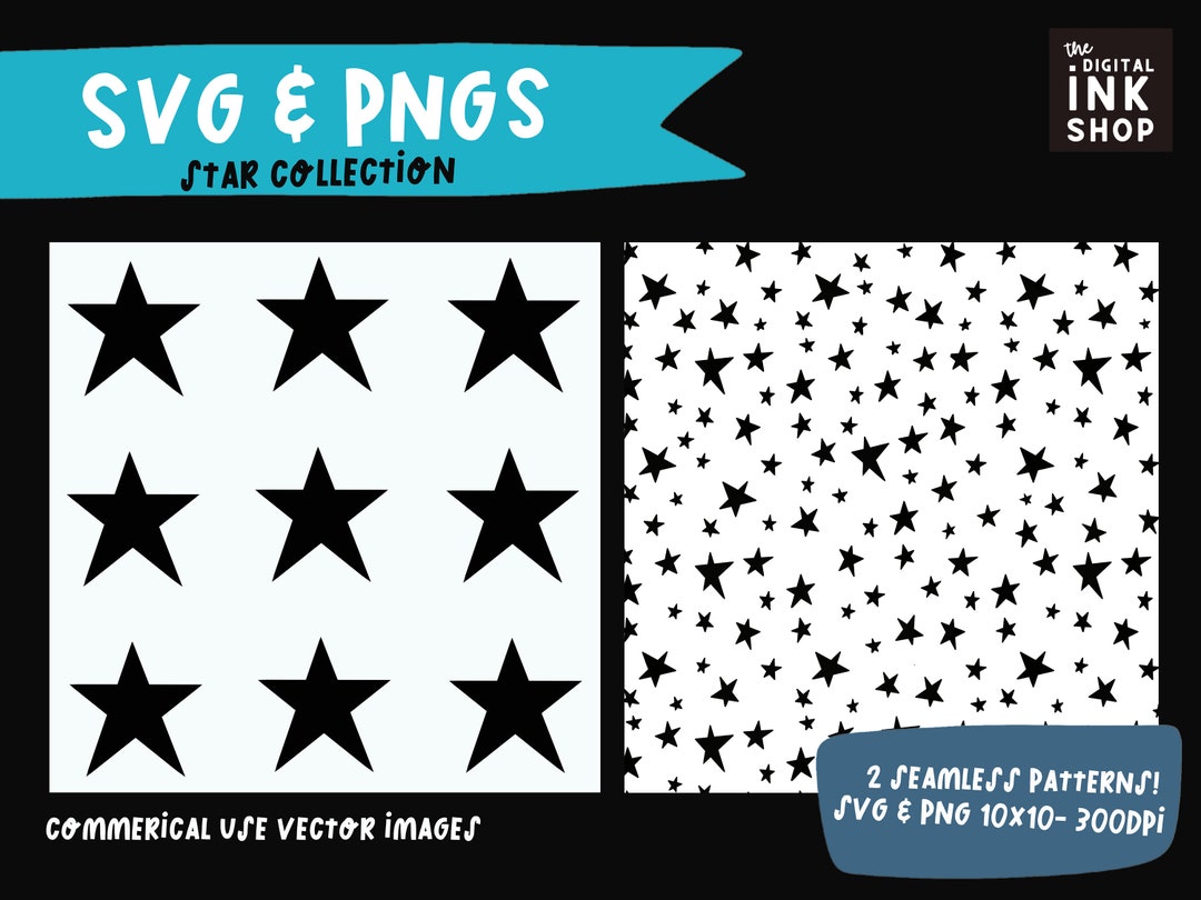 Star SVG Bundle Seamless Star Pattern SVG L 2 Star - Etsy