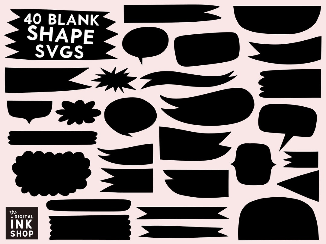 SVG Shapes Bundle: Hand-drawn Banners and Tags (digital Download) - Etsy