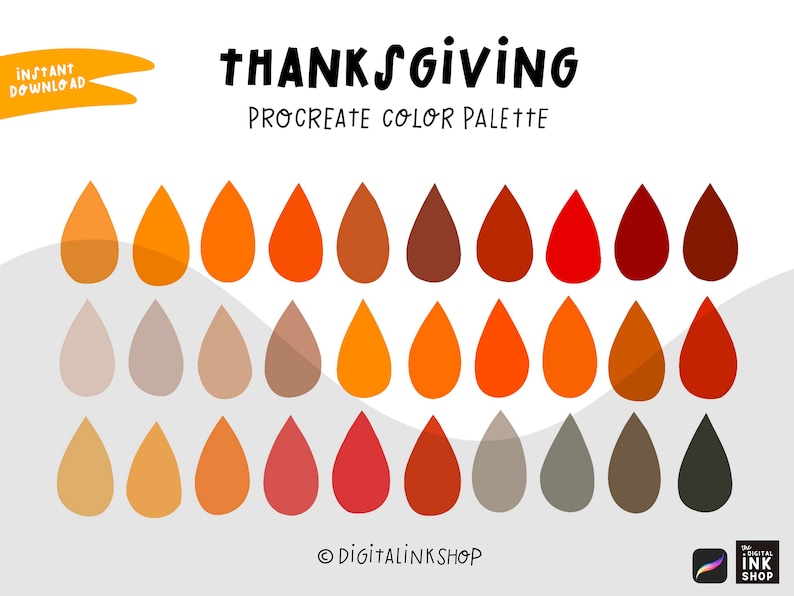 Procreate Color Palette Thanksgiving Colors Procreate Color Swatches ...