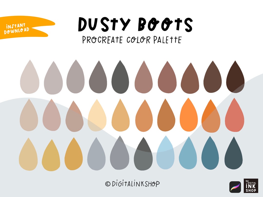 Fall Procreate Color Palette: Cowboy Southwest Colors (digital Download ...
