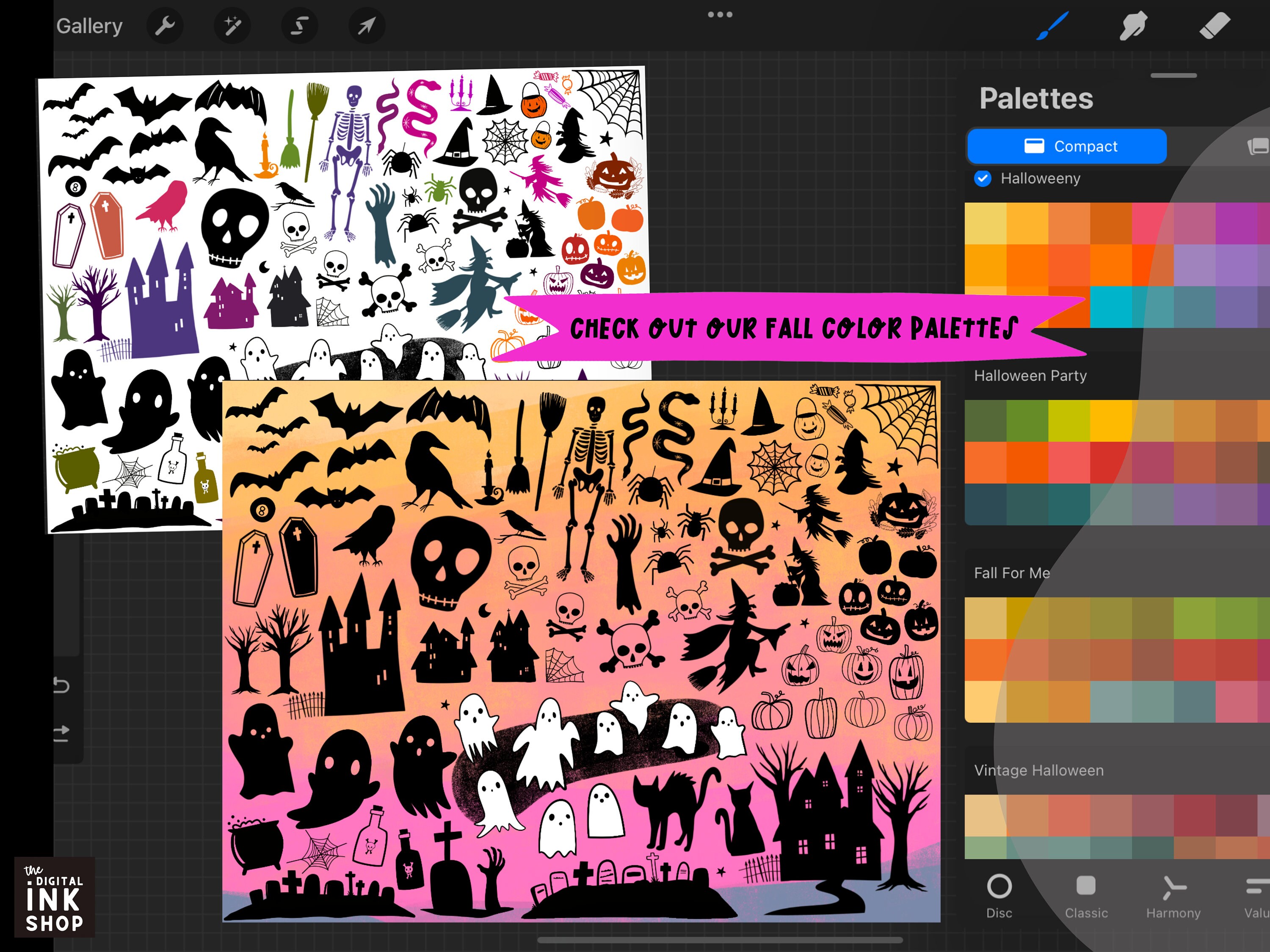 100 Halloween Procreate Stamp Bundle Halloween Clipart Procreate ...