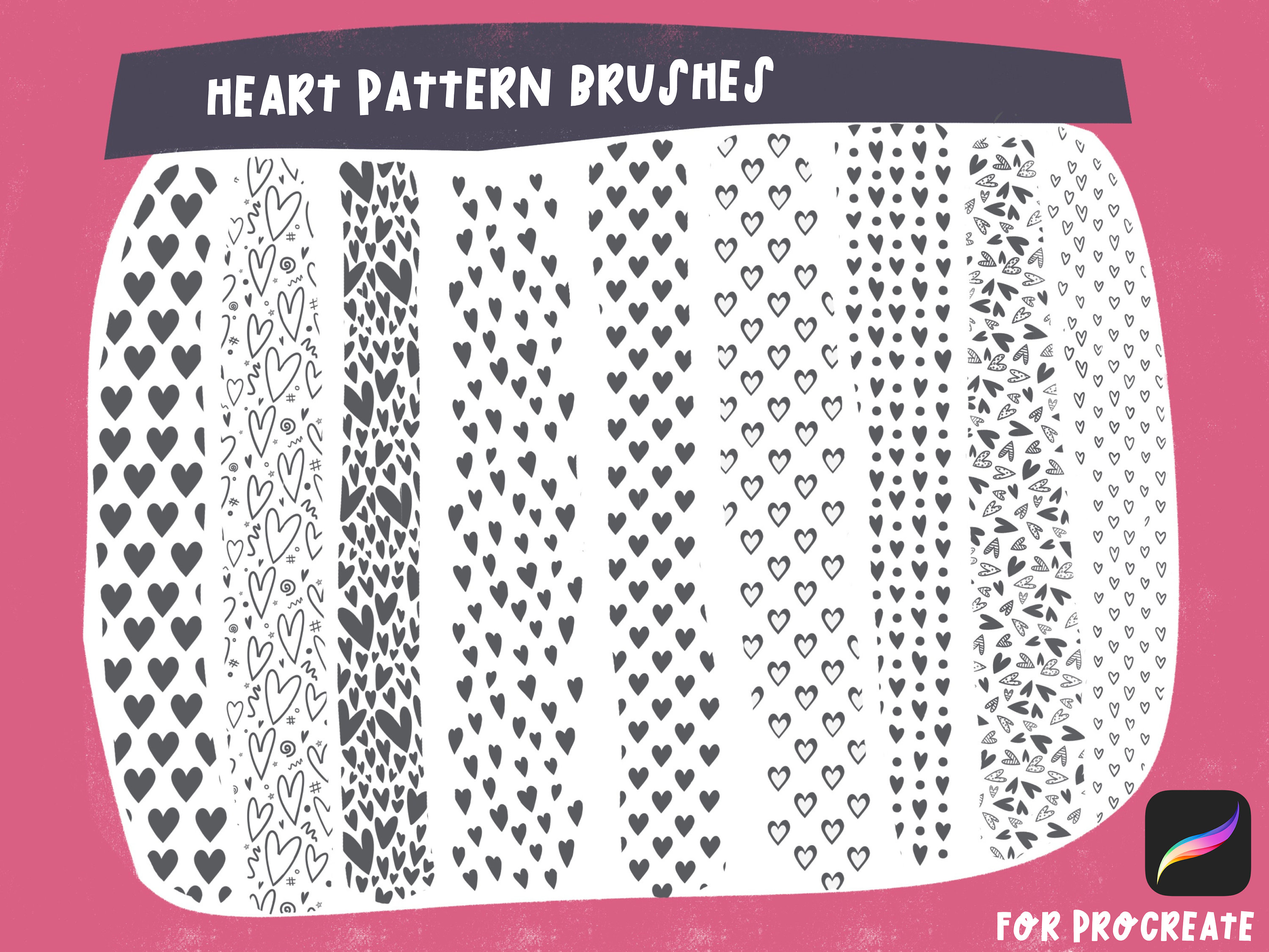 Procreate Heart Brushes Heart Stamps Procreate Brushes - Etsy