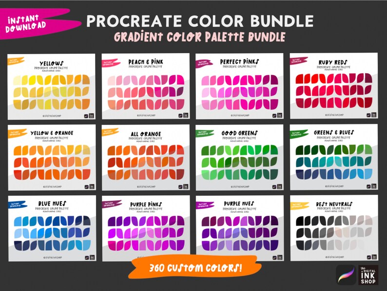 Perfect Procreate Starter Pack Color Palettes Procreate Brushes ...