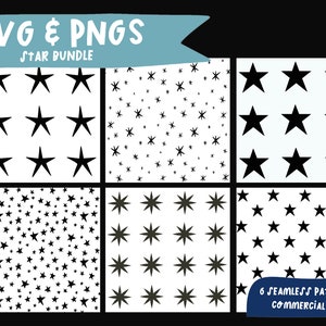 Star SVG Bundle Seamless Star Pattern SVG L 6 Star - Etsy