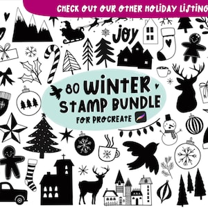 30 Holiday Pattern Brushes | Procreate Brushes | Procreate Brush Bundle ...