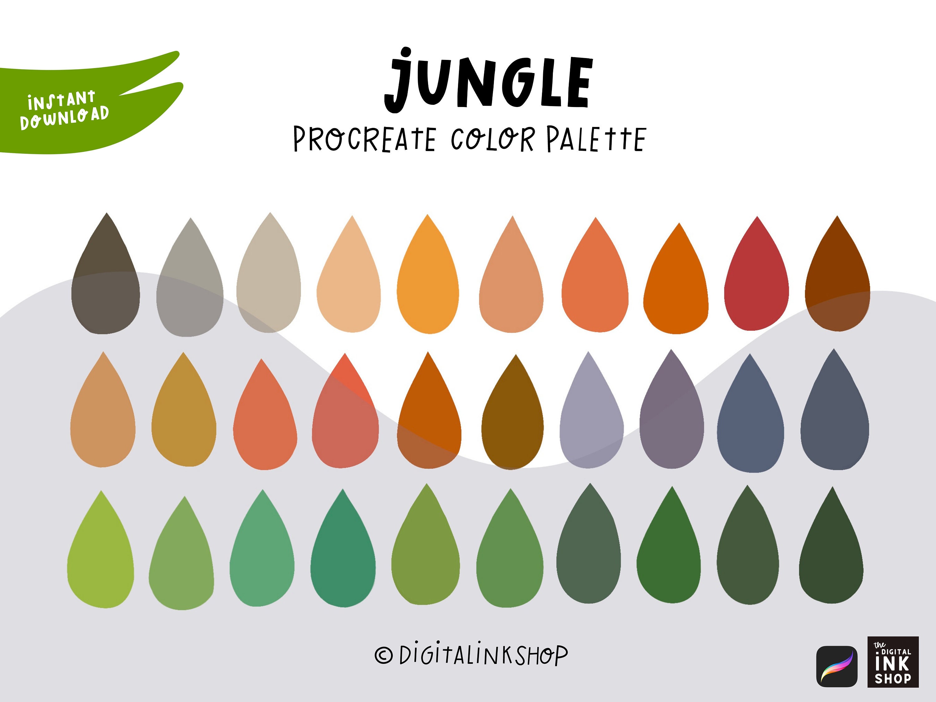 Jungle Procreate Color Palette | Jungle Invite | Procreate Color ...