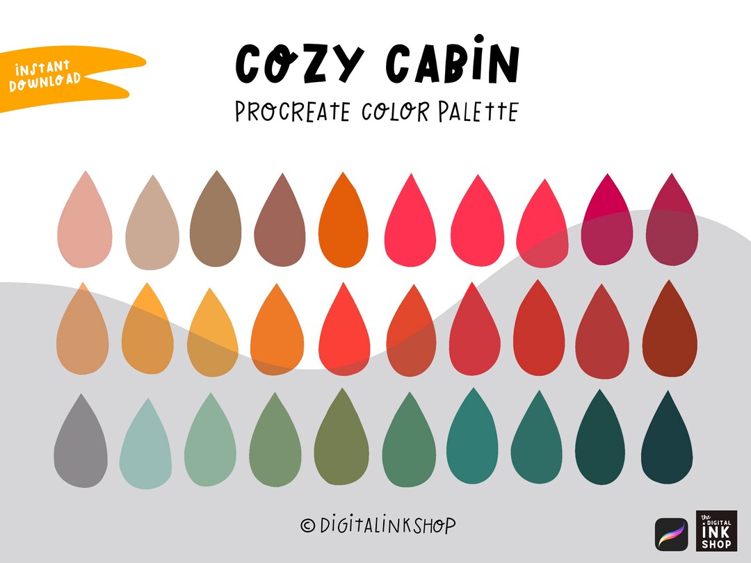 Cozy Cabin Procreate Color Palette: Woodland Creature Colors (instant ...