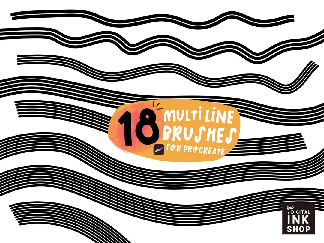 Procreate Brush Bundle | Procreate Rainbow Brushes | Procreate Multiline Brushes | Digital ...