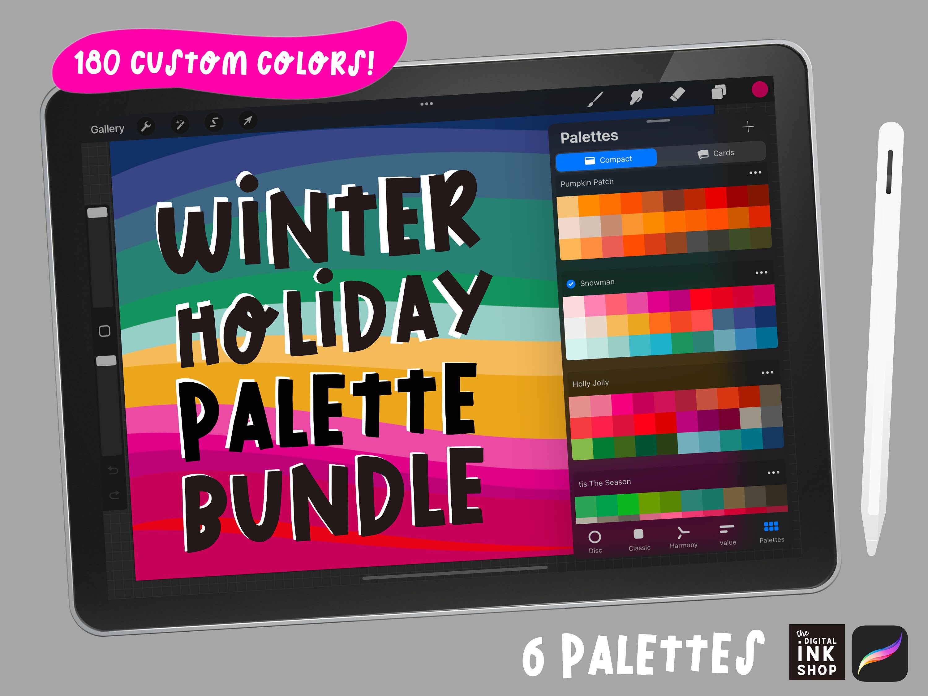Procreate Color Palette Bundle Winter Collection Color Swatch Collection Instant Download